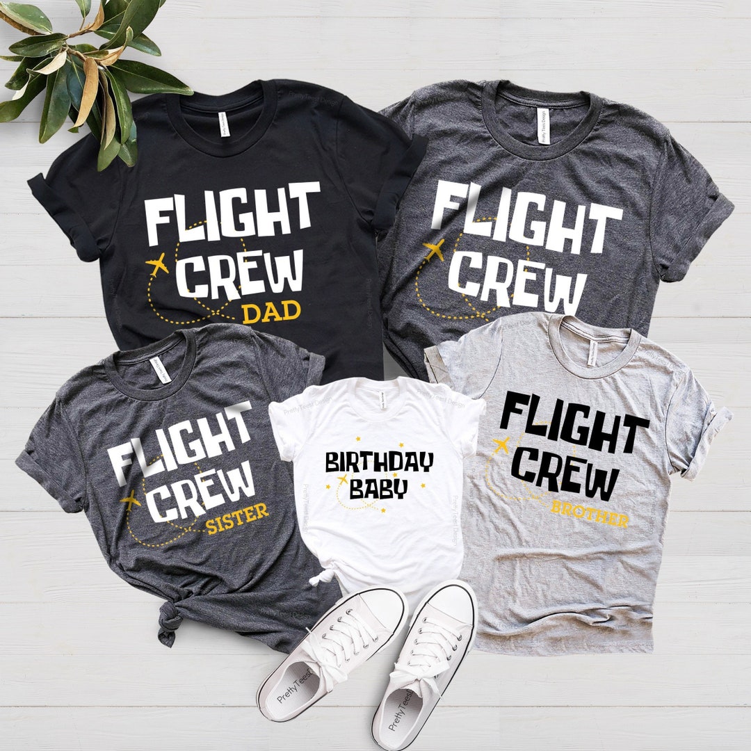 Flight Crew Family Shirts, Airplane Family Birthday Shirt, Funny Flying ...