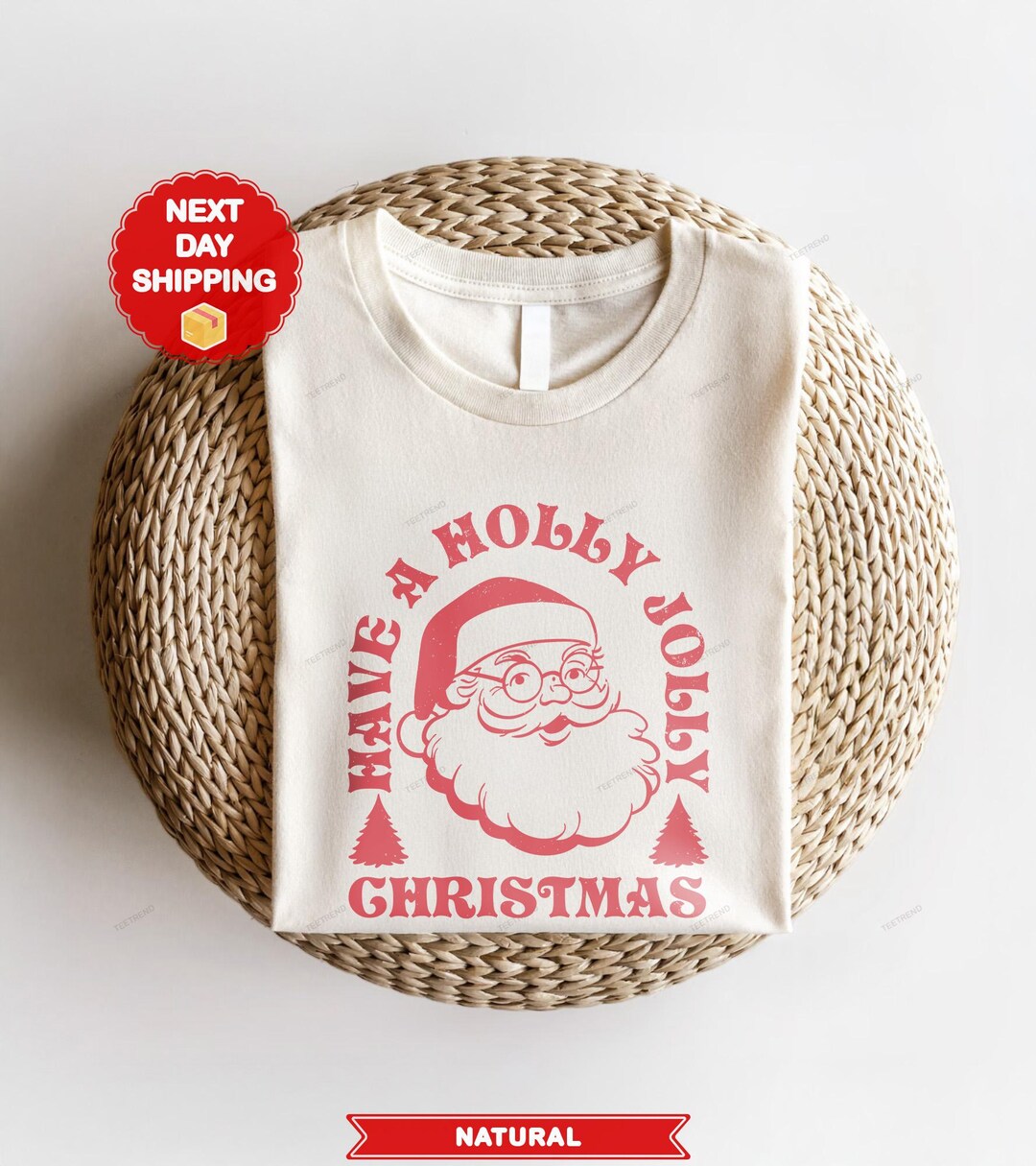 Retro Santa Tee, Santa Tee, Vintage Graphic Tee, Merry Christmas Shirt ...