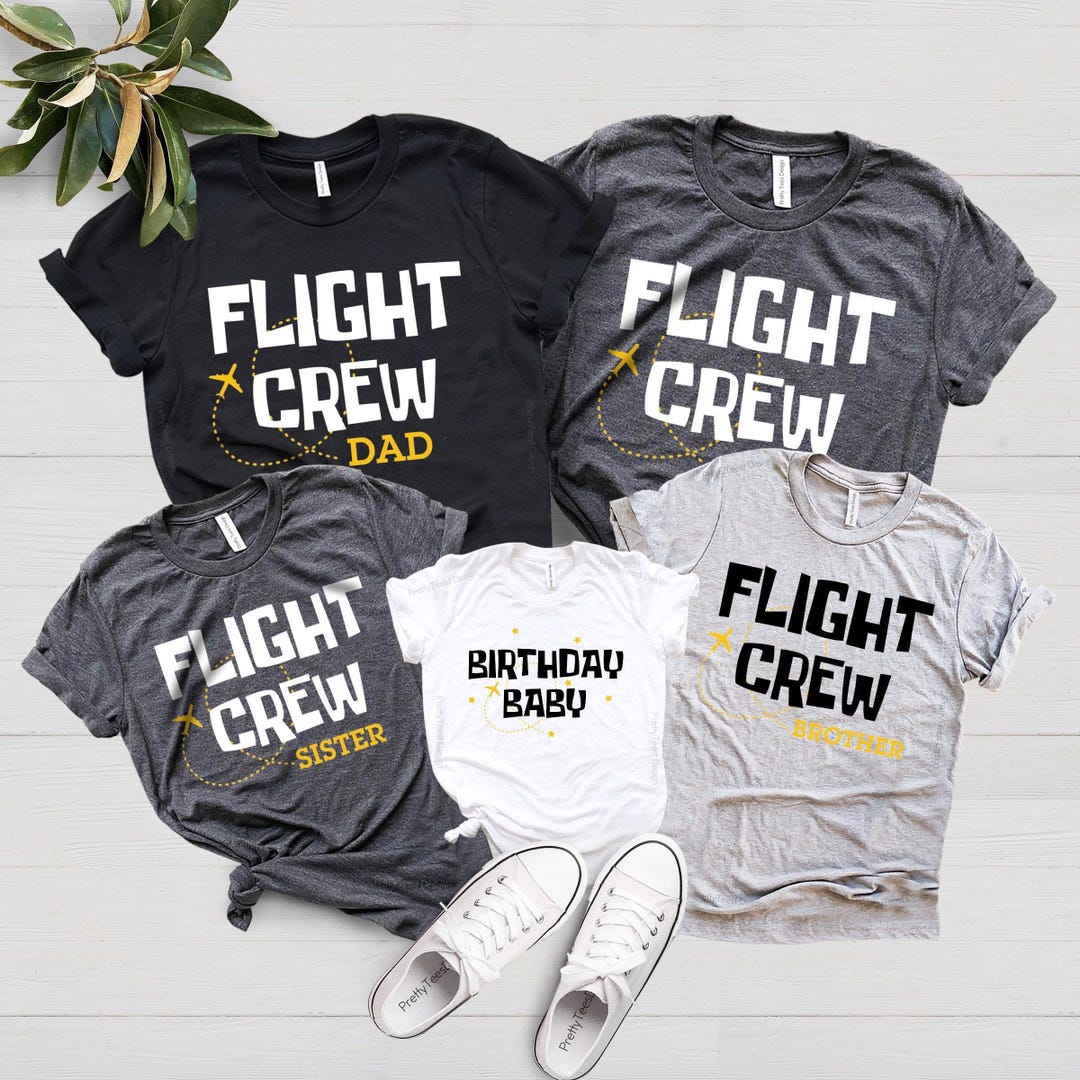Flight Crew Family Shirts: Airplane Birthday Matching Tees - Etsy