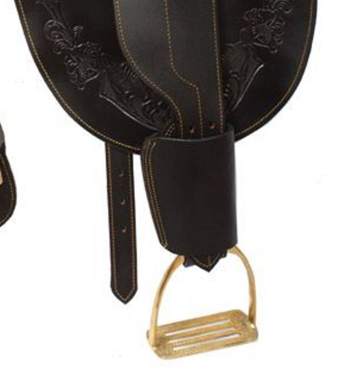 Black Australian Style Collection Leather Stock Australian Saddle W ...