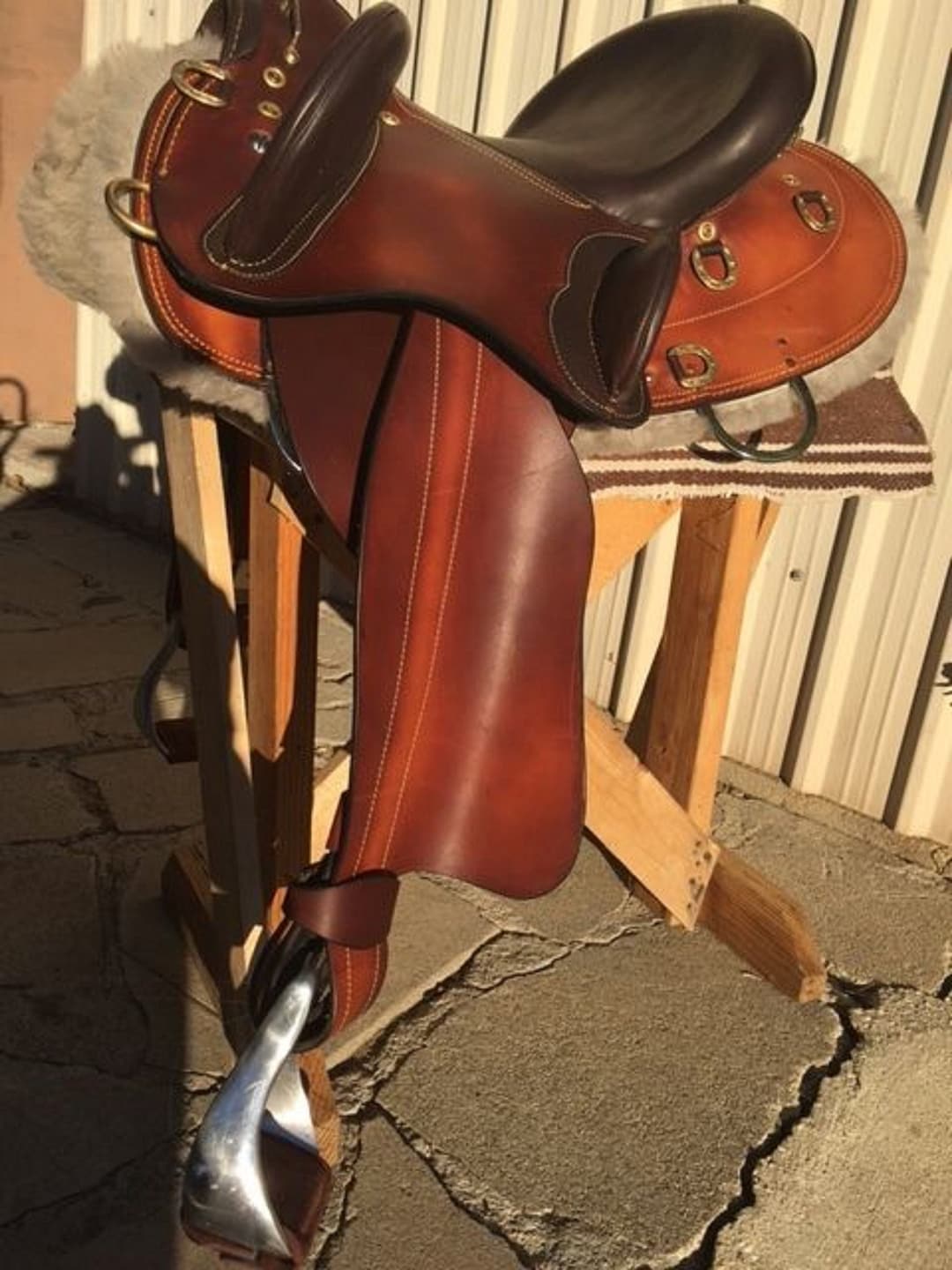 Australian Stock Saddle High Quality Leather Half Breed Barco Saddle ...