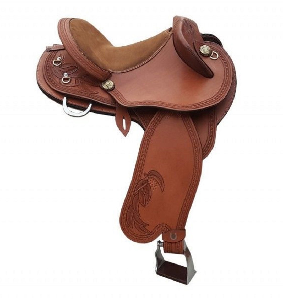Handmade Australian Leather Stock Saddle: Half Breed Horse Saddle (16 ...