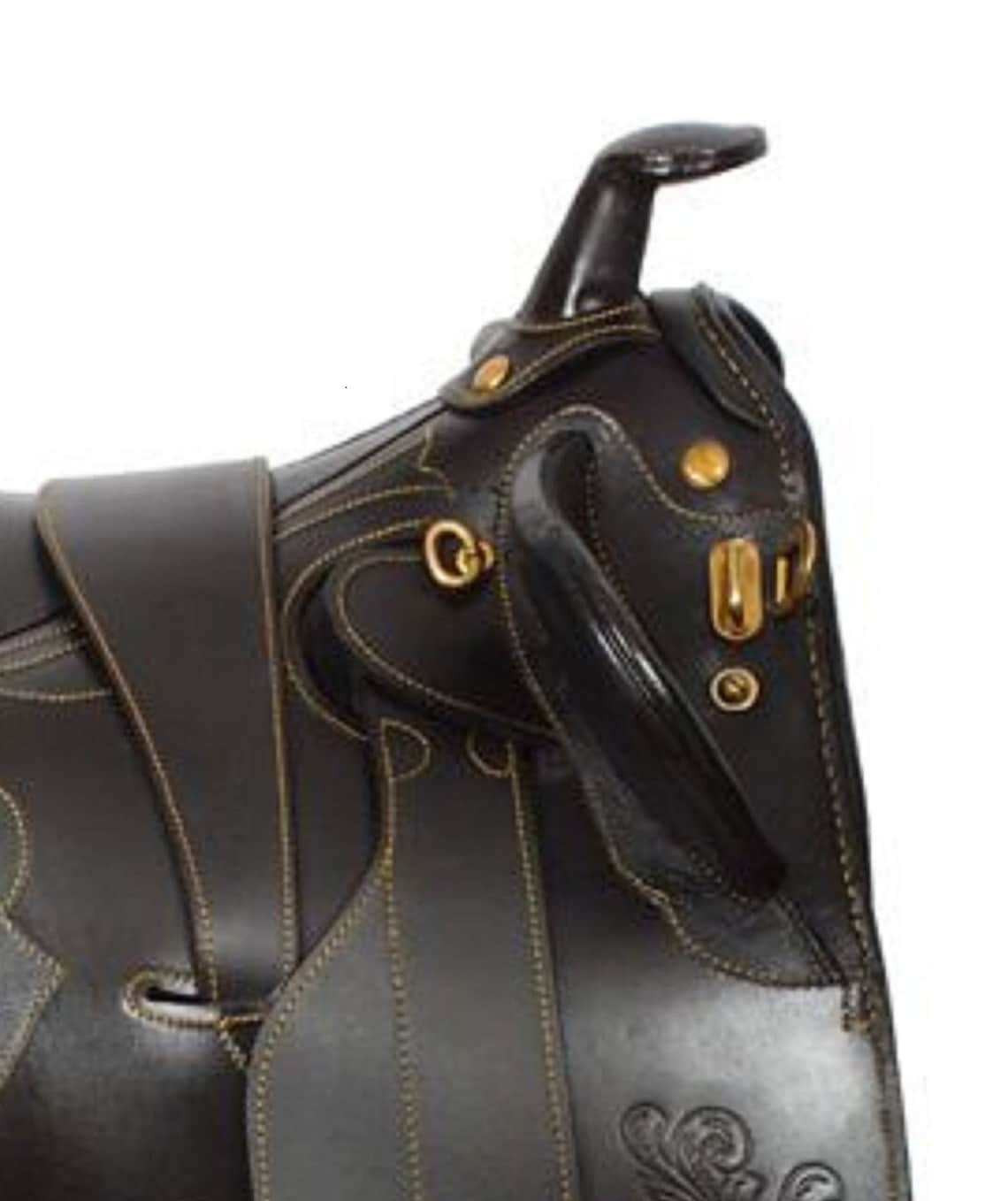 Black Australian Style Collection Leather Stock Australian Saddle W ...
