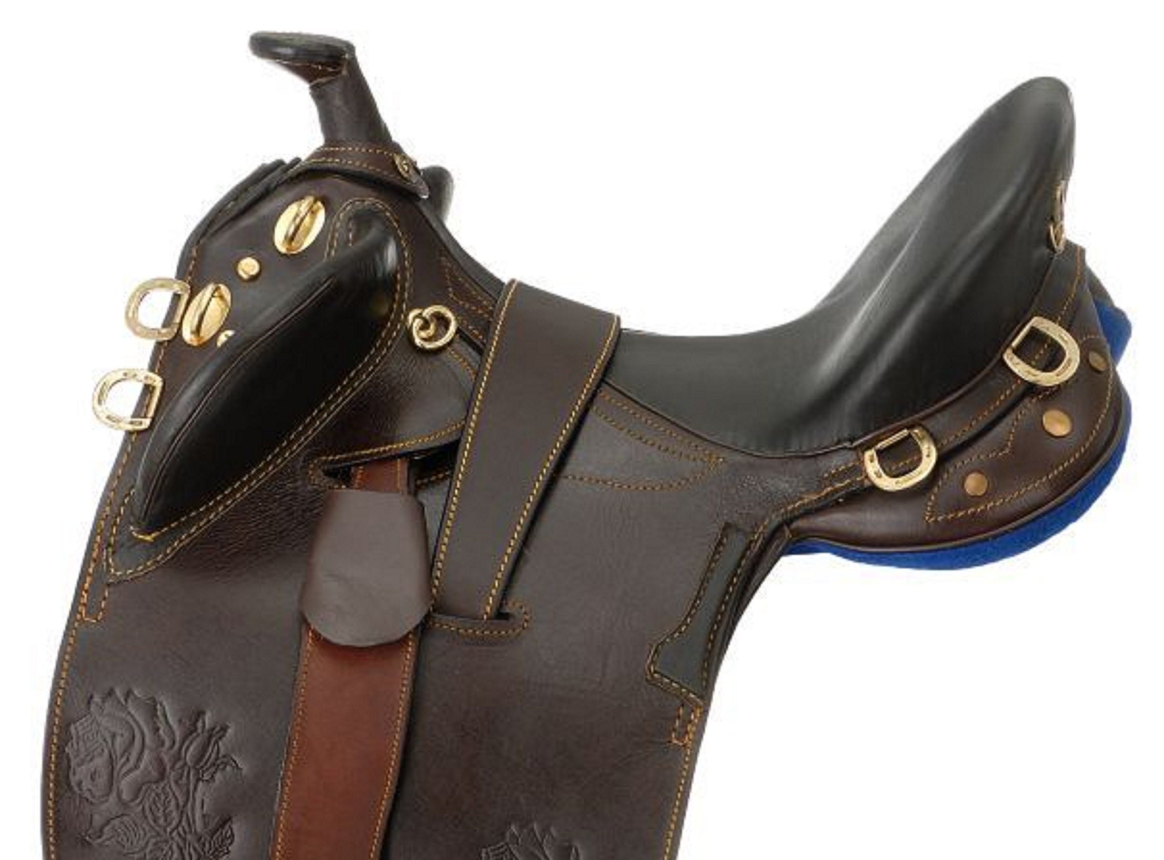 Embossed Australian Style Collection Leather Stock Australian Saddle W ...