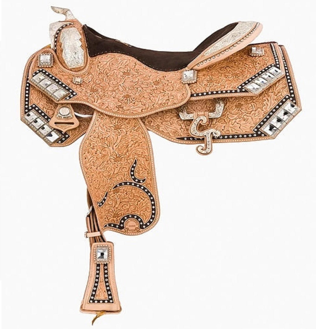 Western Heavy Duty Show Saddle Carved Handmade High Quality Genuine ...