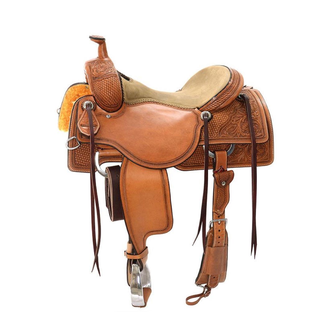 Western Barrel Roughout Saddle Tooled & Carved Ranch Work Collection ...