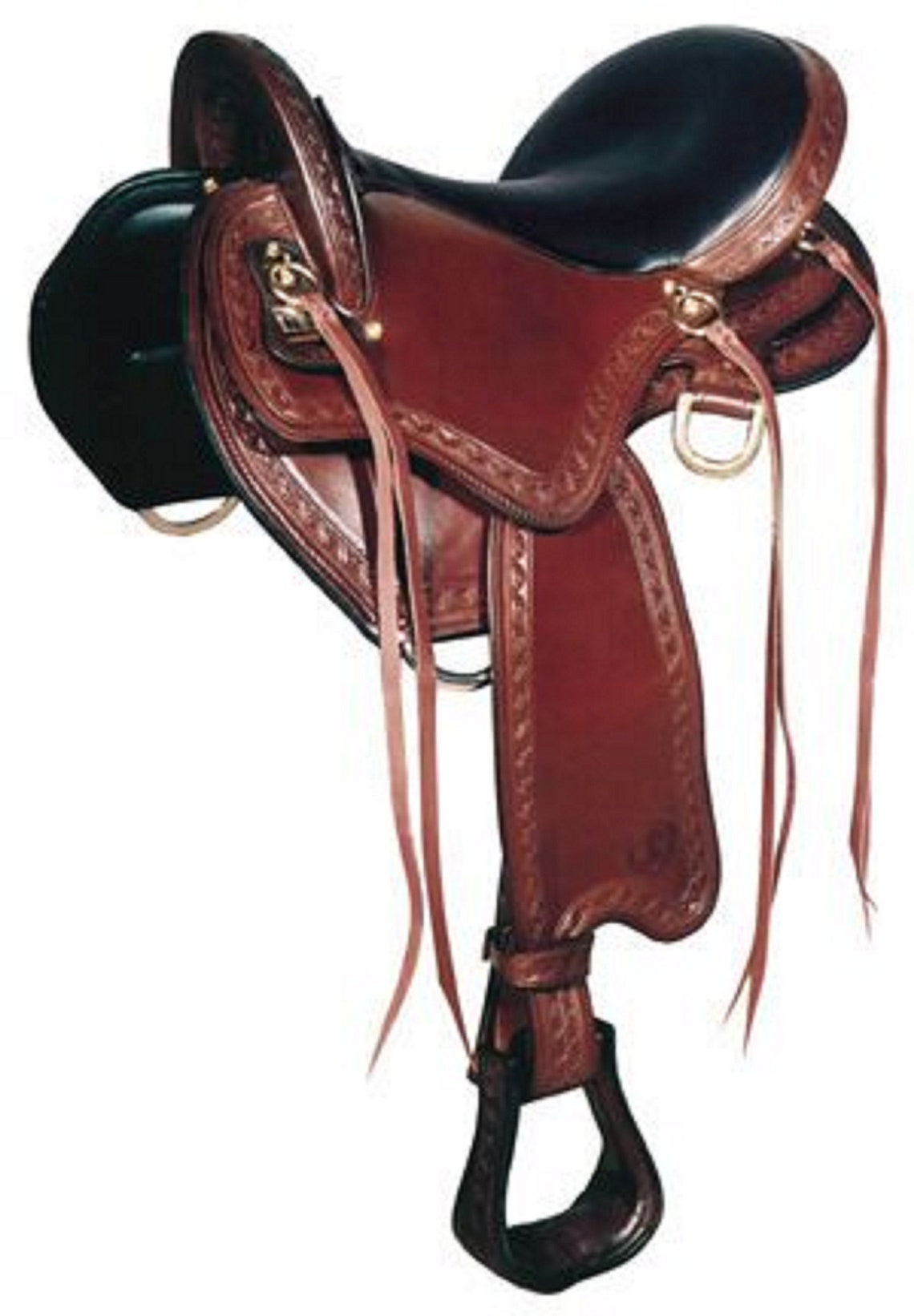 Endurance Leather Saddle Cutback Skirts and Bulkless English Rigging ...