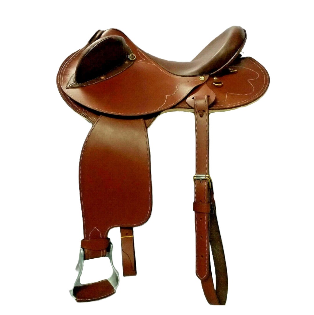 Leather Australian Stock Saddle: Two Flap Aussie Saddle - 16 Inch - Etsy