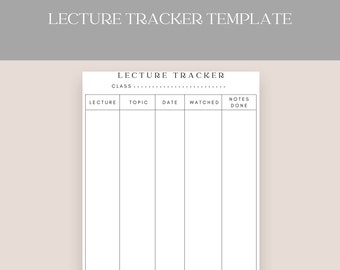 Lecture Tracker - Etsy Australia