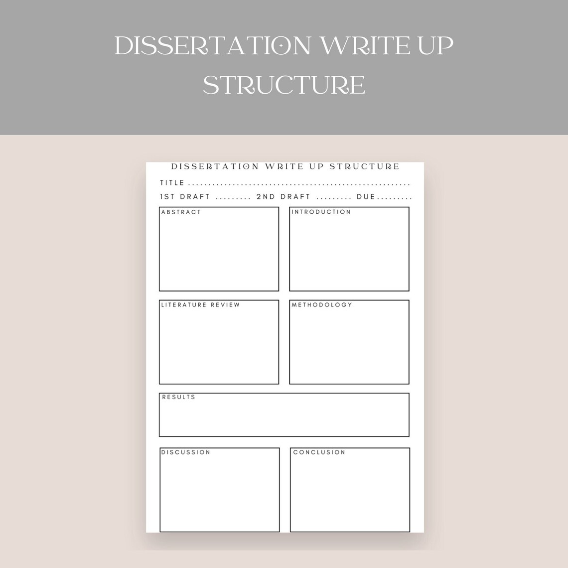 Dissertation Write up Template, Write up Thesis, Literature Review, A4 ...
