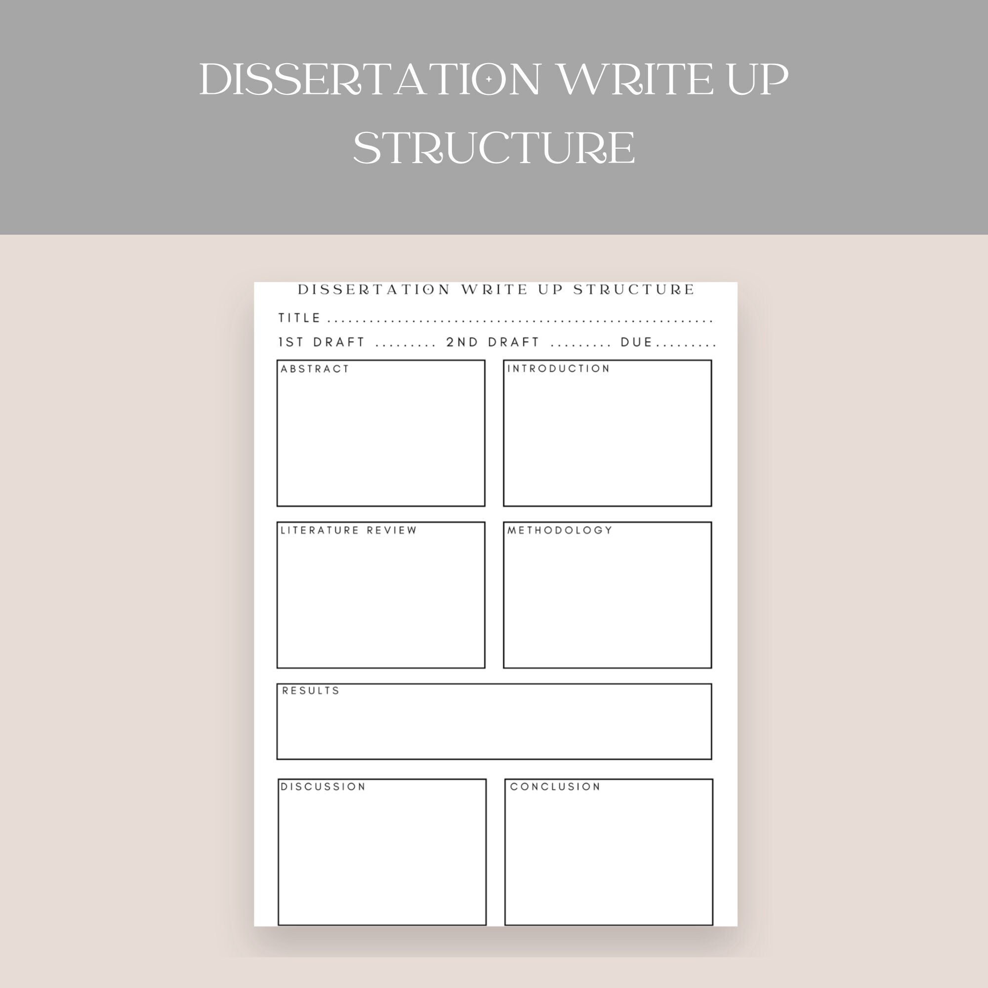 Dissertation Write up Template, Write up Thesis, Literature Review, A4 ...