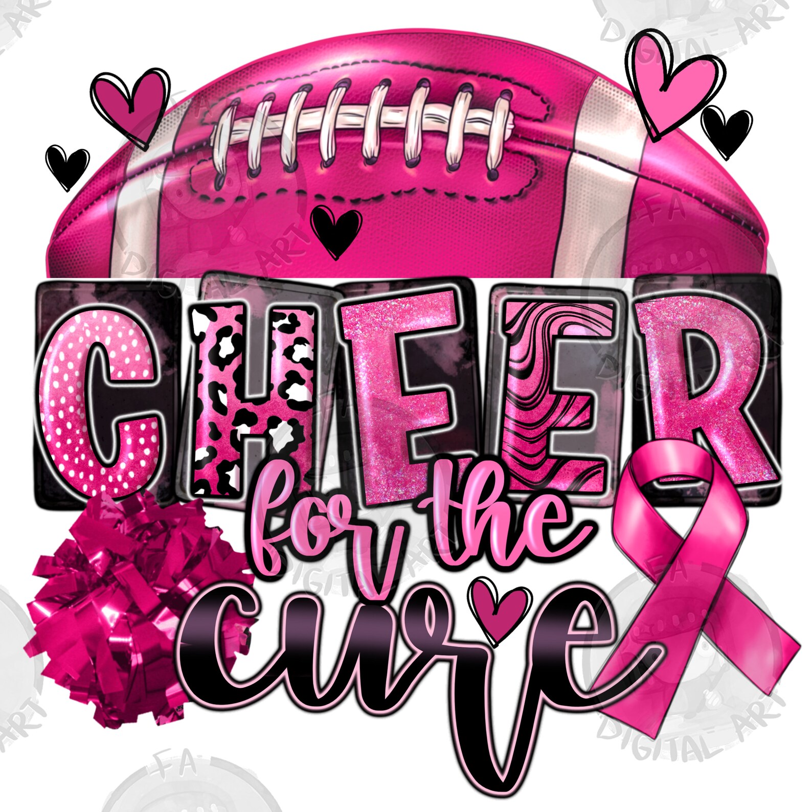 Cheer for the Cure Football Breast Cancer Png, Football Png, Breast ...