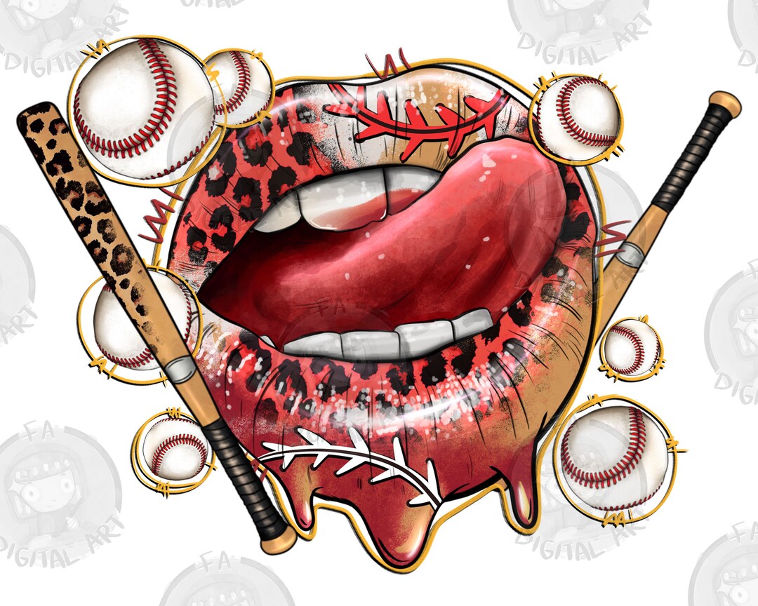 Baseball Lips Png Sublimation Design Download Baseball Game - Etsy