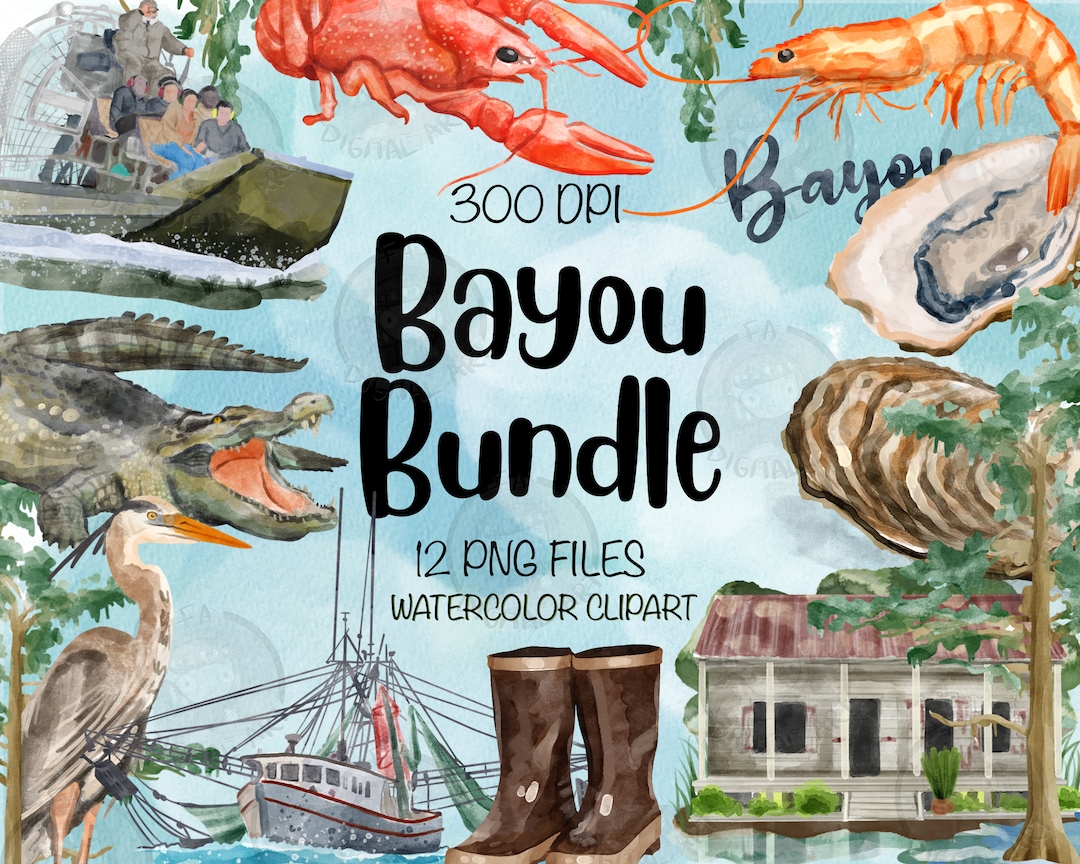 Bayou Png Bundle for Creators, Watercolor Bayou Clipart, Watercolor ...