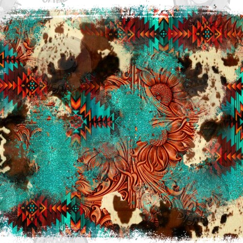 Aztec Turquoise Glitter Cowhide Background Png Sublimation - Etsy Aztec Turquoise Glitter Cowhide Background Png Sublimation - Etsy