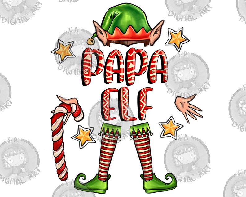 Papa Elf Png Sublimation Design Download Christmas Png - Etsy