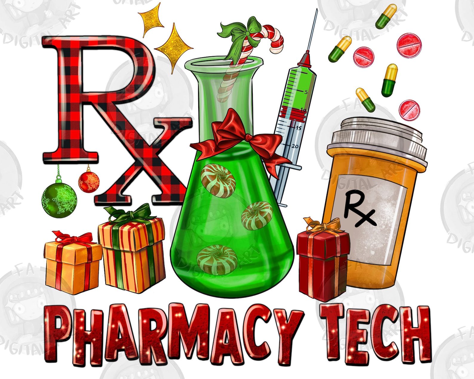 Pharmacy Tech Christmas Png Sublimation Design Download - Etsy