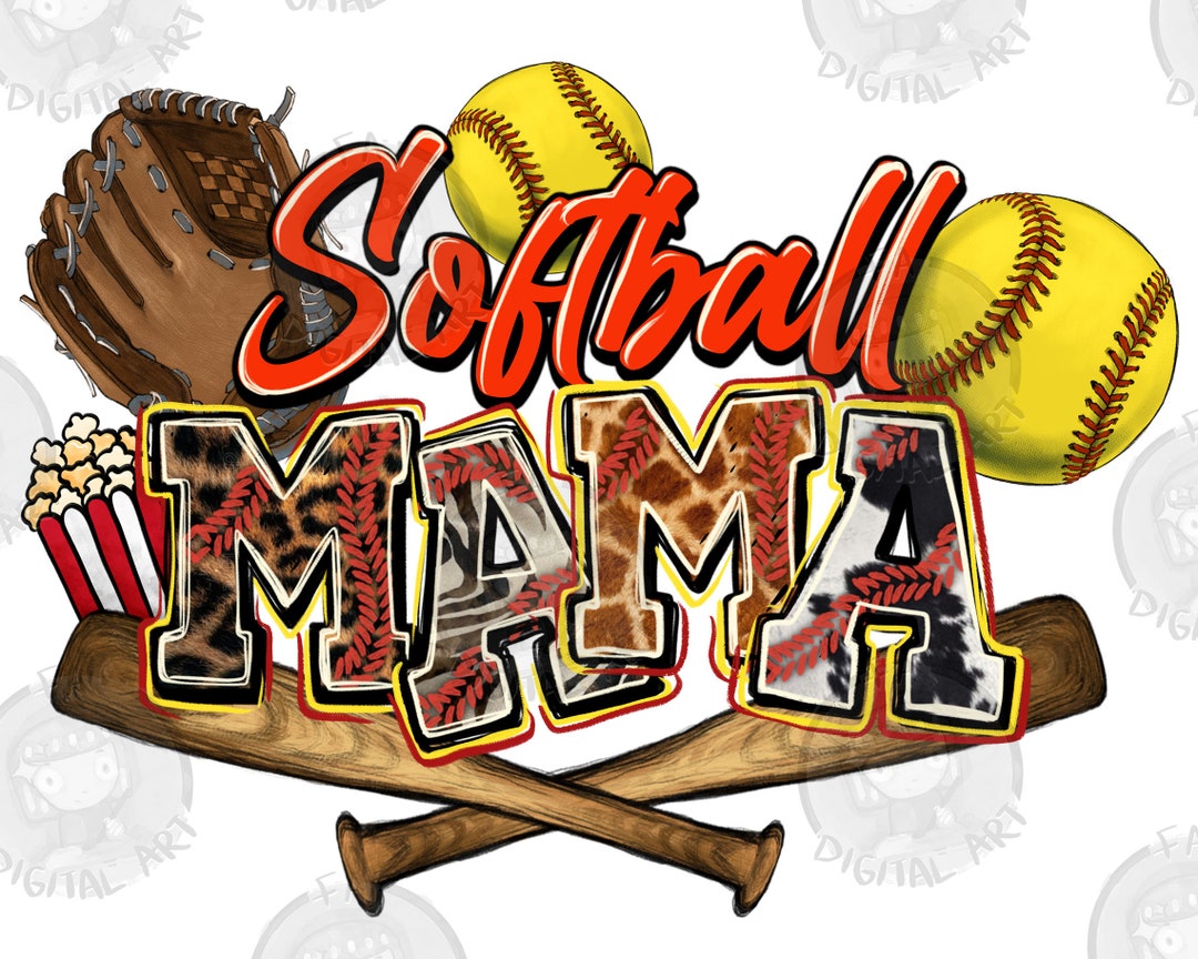 Softball Mama Png Sublimation Design Download, Mother's Day Png ...