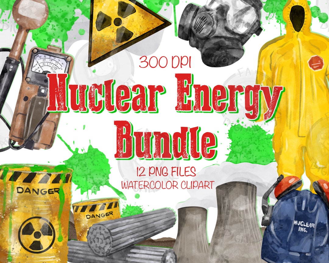Nuclear Energy Png Bundle for Creators, Watercolor Nuclear Energy ...