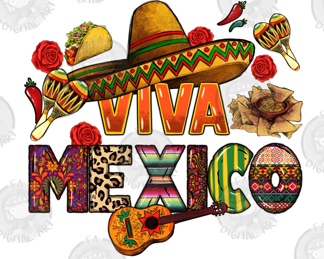 Viva Mexico Png Sublimation Design Download, Western Mexico Png, Fiesta ...