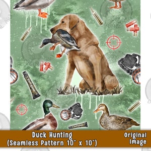 Duck Hunting Seamless Pattern Png, Hunting Digital Seamless Pattern Png ...