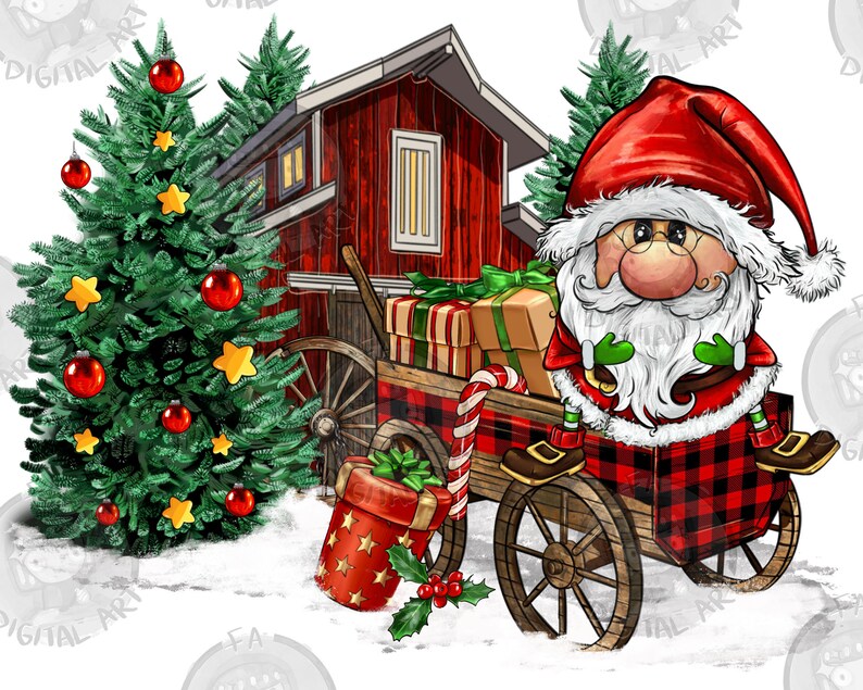 Christmas Gnome Barnyard Png Sublimation Design, Merry Christmas ...