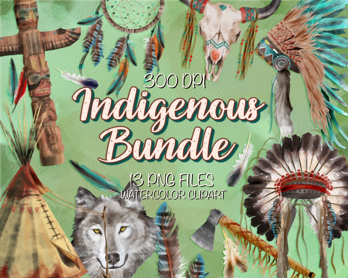 Indigenous Png Bundle for Creators Watercolor Western - Etsy
