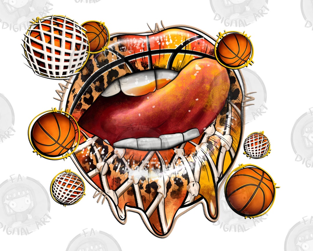 Basketball Lips Png Sublimation Design Download, Sport Lips Png ...