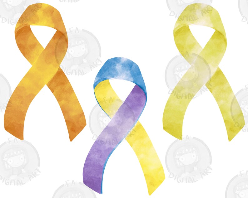 Cancer and Disease Ribbons Png Clipart Bundle for - Etsy