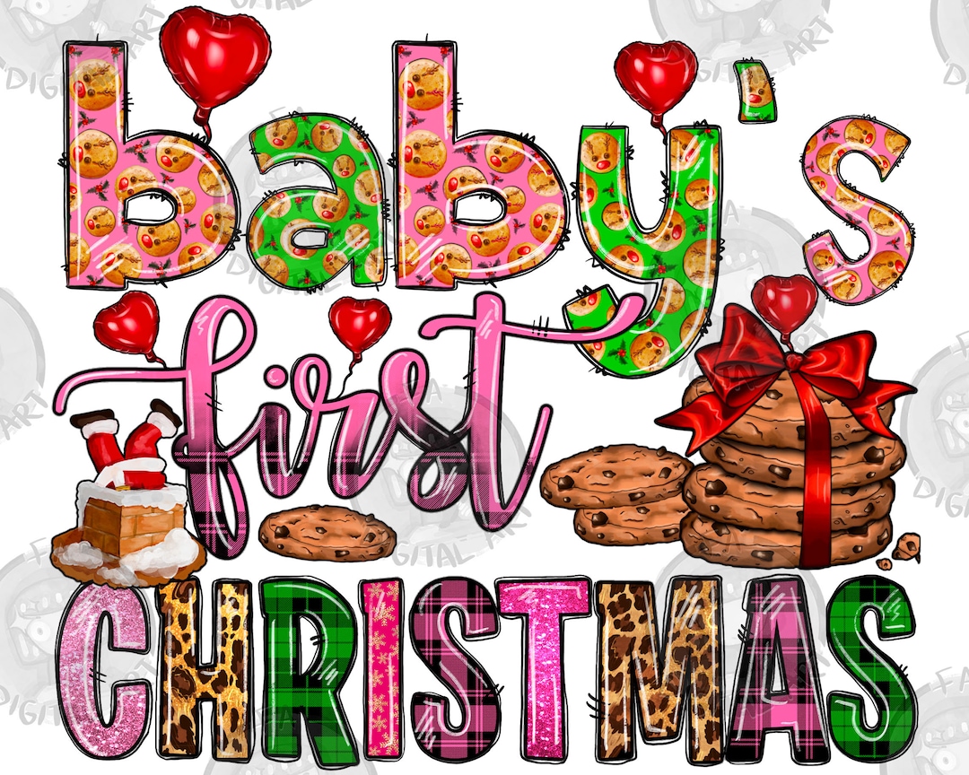 Baby's First Christmas Png Sublimation Design, Baby's First Christmas ...