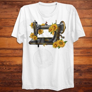 Sunflower Sewing Machine Png Sublimation Design Download, Hand Drawn ...