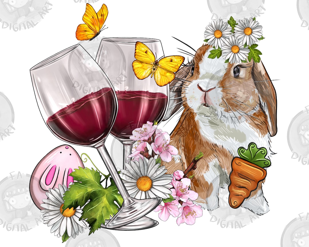 Easter Wine Glasses Png Sublimation Design Download, Happy Easter Day ...