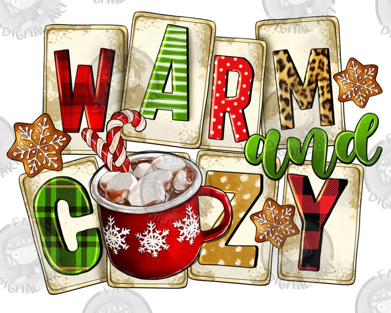 Warm and Cozy Hot Cocoa Png Sublimation Design Merry - Etsy
