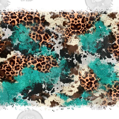 Cowhide Turquoise Glitter Background Png Sublimation Design - Etsy