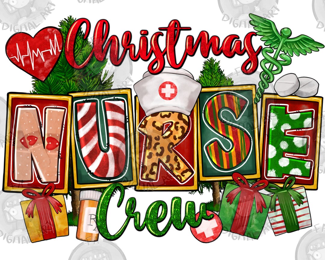 Christmas Nurse Crew Png Sublimation Design, Merry Christmas Png ...