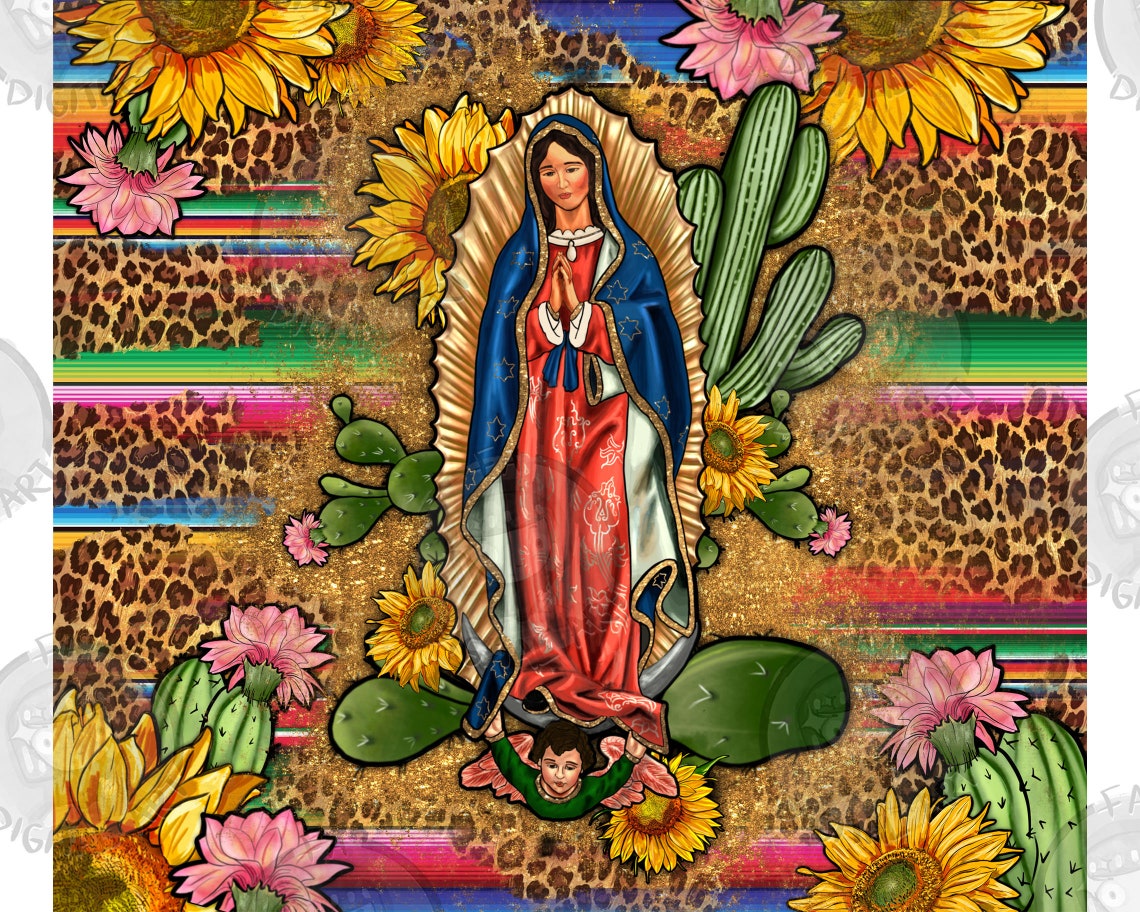 Our Lady of Guadalupe Western 20oz Tumbler PNG Design Lady of - Etsy