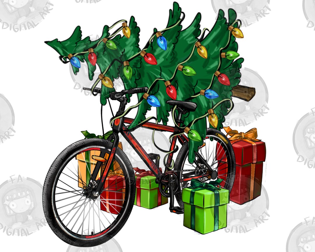 Christmas Bicycle With Gifts Png Sublimation Design, Happy New Year ...