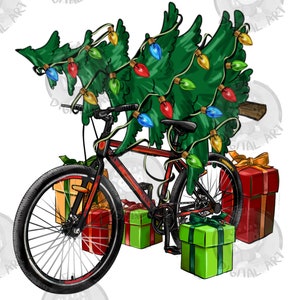 Christmas Bicycle With Gifts Png Sublimation Design, Happy New Year ...