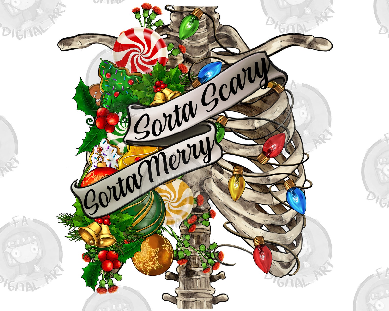 Sorta Merry Sorta Scary Chest Png Sublimation Design Merry - Etsy