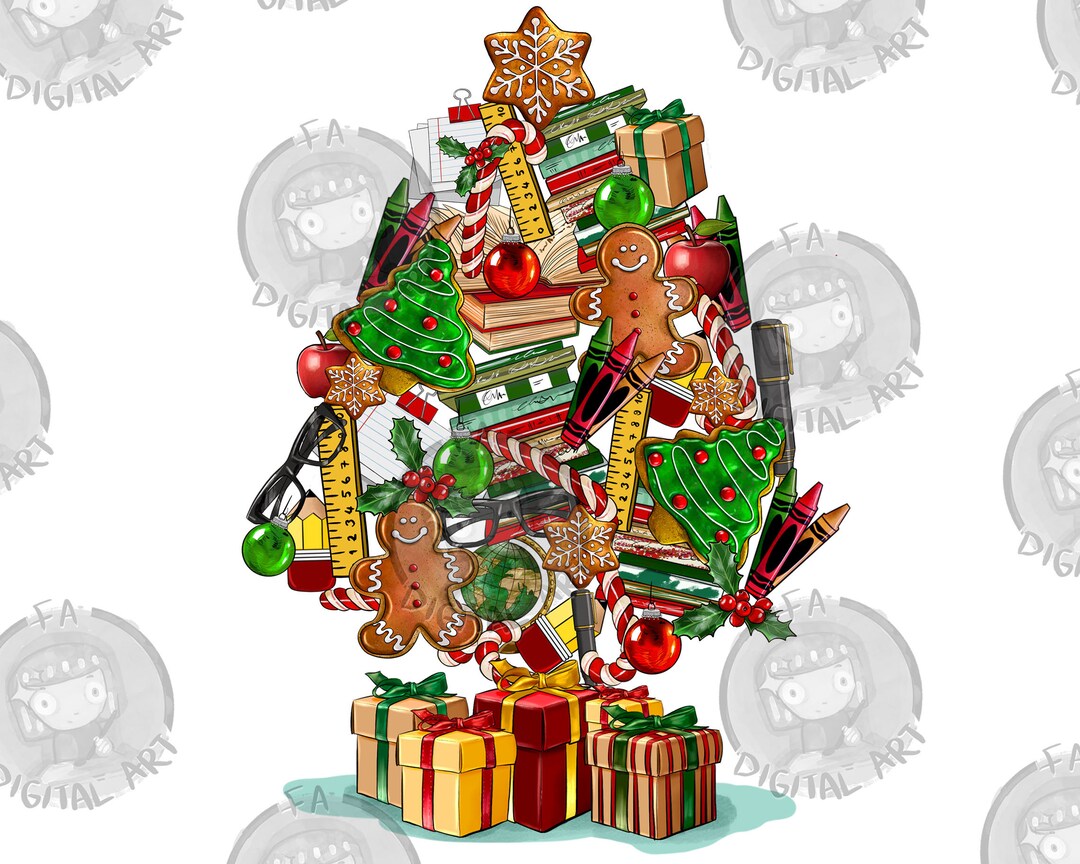 Teacher Christmas Tree Png Sublimation Design Download, Christmas Png ...