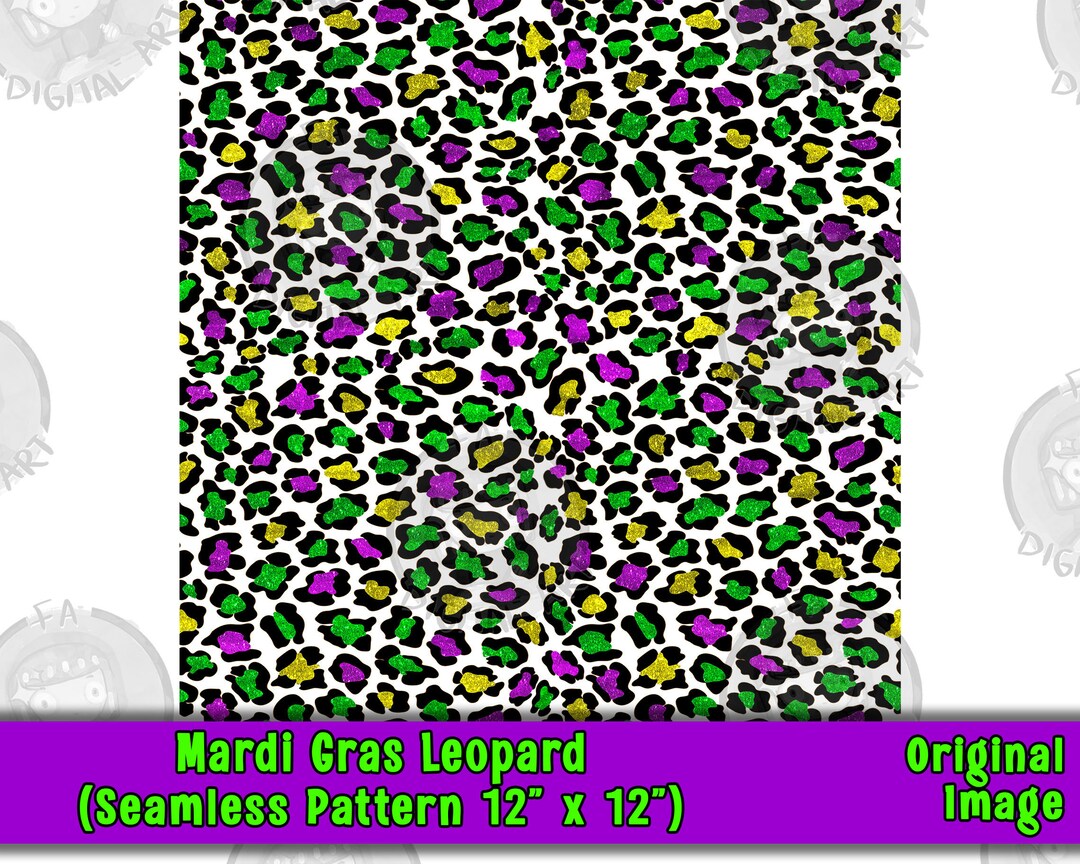 Mardi Gras Leopard Seamless Pattern Png, Mardi Gras Leopard Digital ...
