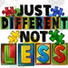 Just Different Not Less Png Sublimation Design Download, Autism Png ...