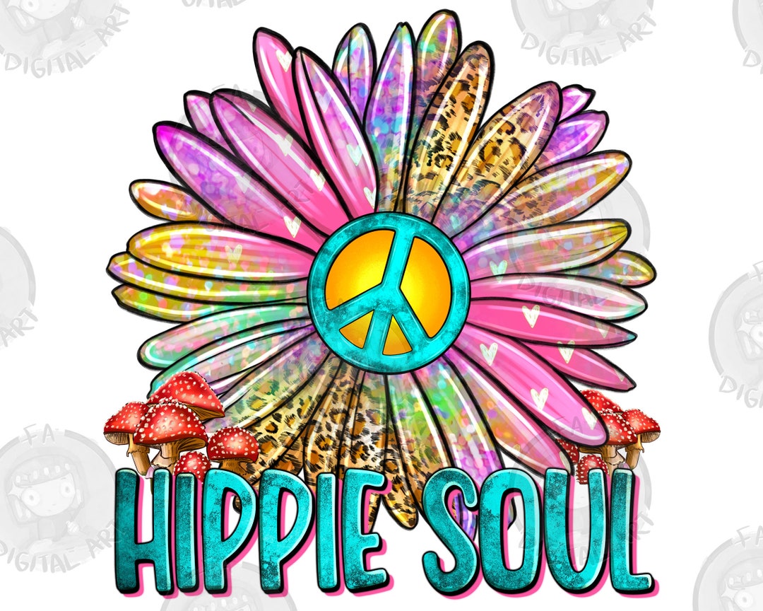 Hippie Soul Png Sublimation Design Download, Western Hippie Png, Peace ...