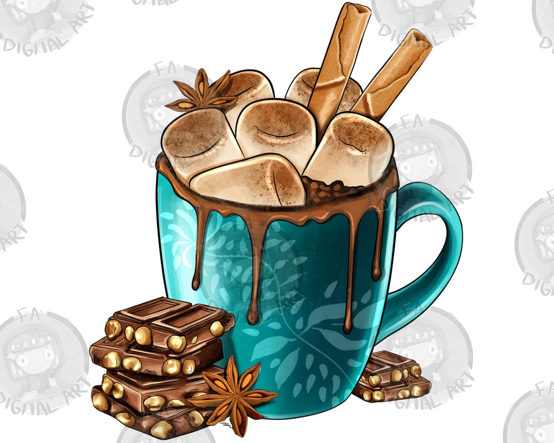 Chocolate and Coffee Mug Png Sublimation Design, Chocolate and Coffee ...