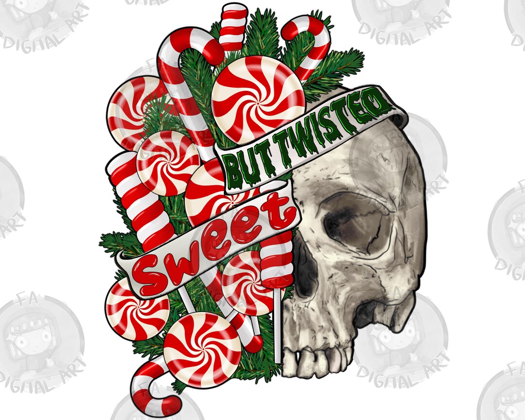 Skull Sweet but Twisted Png Sublimation Design Download, Hand Drawn ...