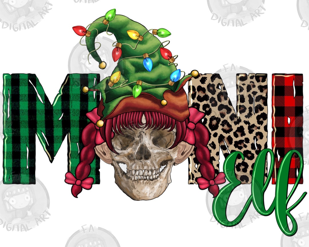 Girl Mini Elf Skull Png Sublimation Design Christmas Skull - Etsy