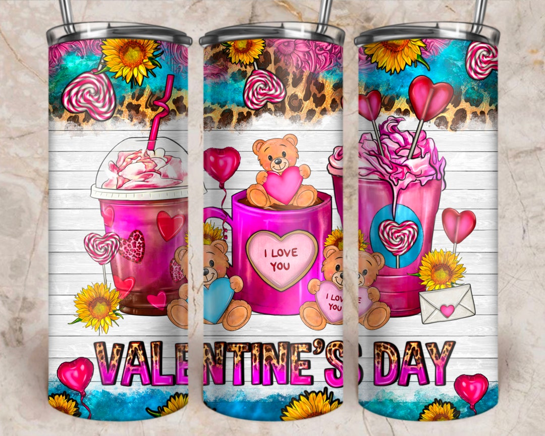 Valentines Day Coffee Cups Valentines Day 20oz Tumbler PNG Design ...