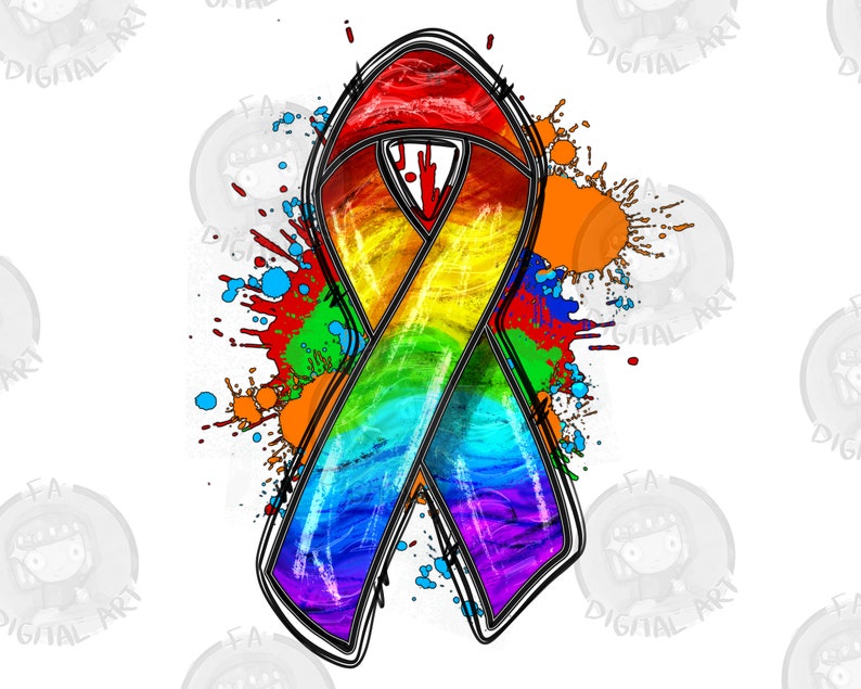 Pride Ribbon Png Sublimation Design Download LGBTQ Png - Etsy