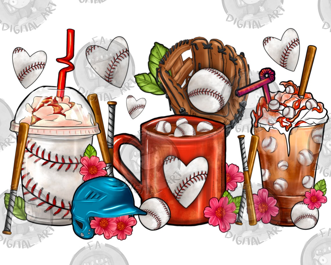 Baseball Coffee Cups Png Sublimation Design Western Baseball - Etsy