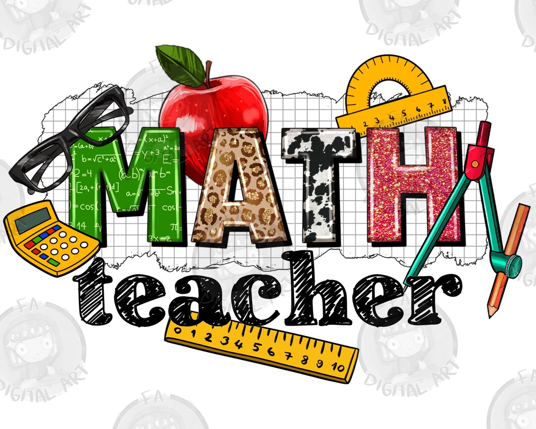 Math Teacher Png Sublimation Design Download, Teacher Png, Teacher's ...